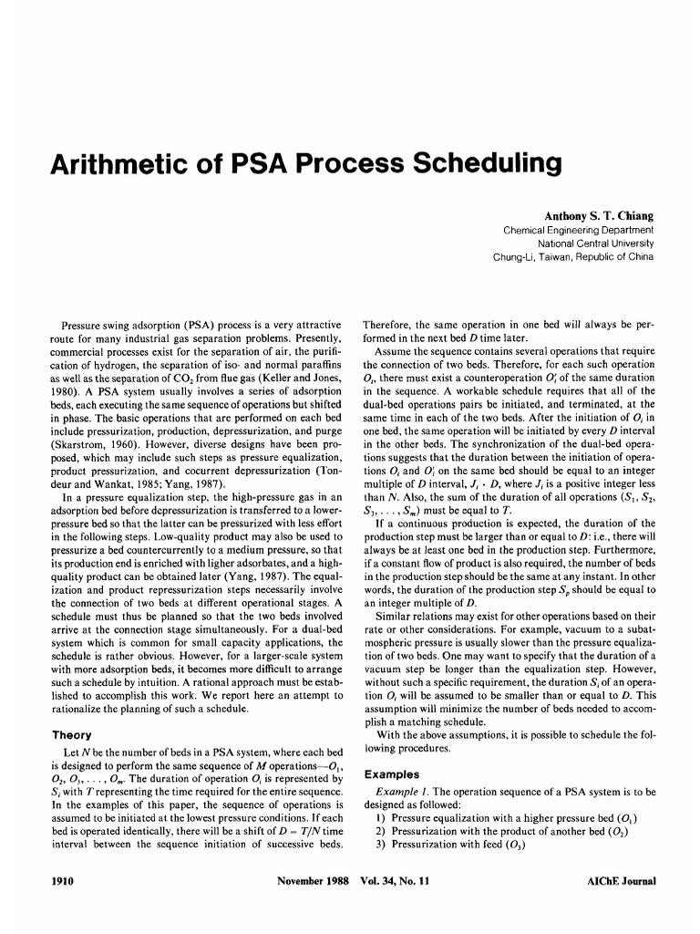 Arithmetic of PSA Process Scheduling | PDF | Mathematics | Gases