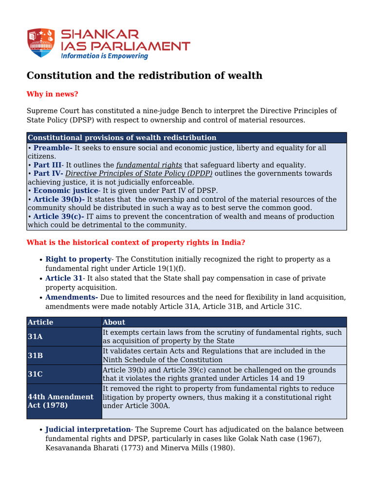 Constitution and The Redistribution of Wealth | PDF | Taxes | Economic Inequality