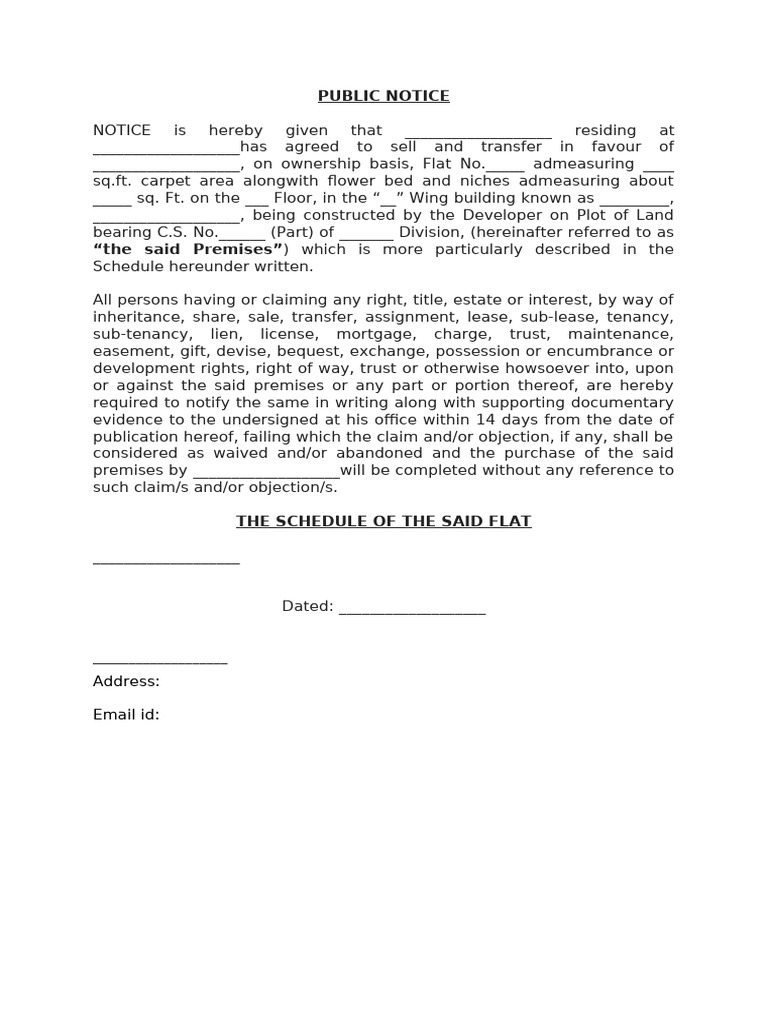 PUBLIC NOTICE Draft | PDF