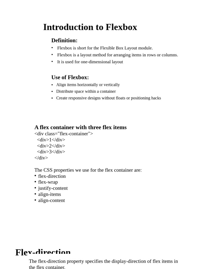 Introduction to Flexbox | PDF