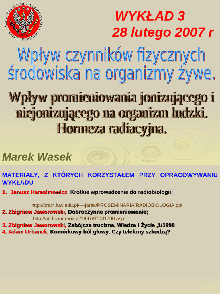 Biofizyka Dla Farmacji I Rok - Wyklad 3 | PDF