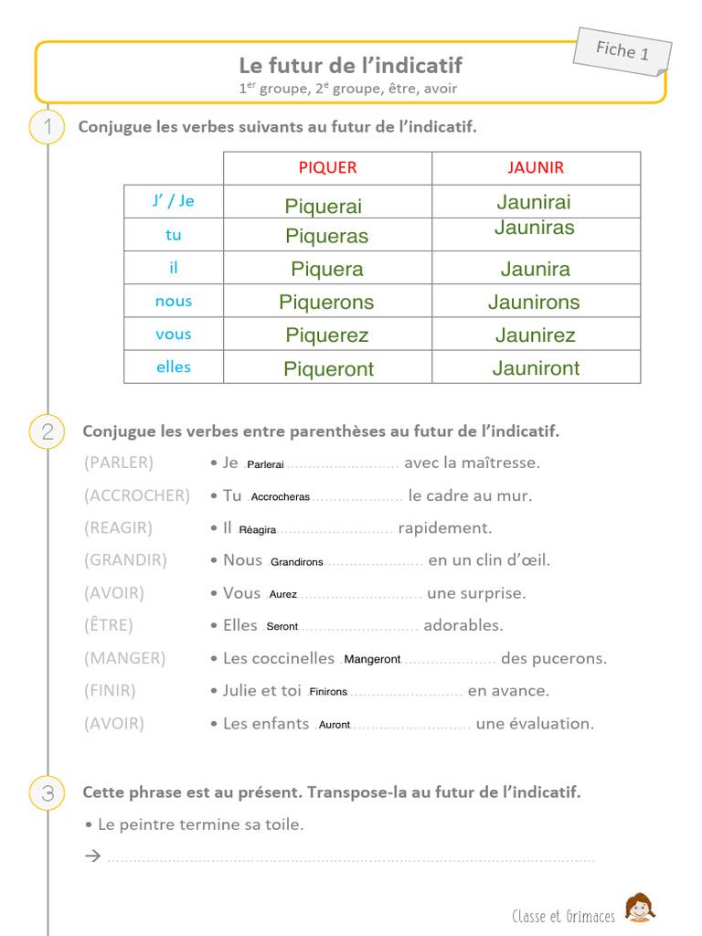 Conjugaison des verbes au futur | PDF | Syntaxe | Relations syntaxiques