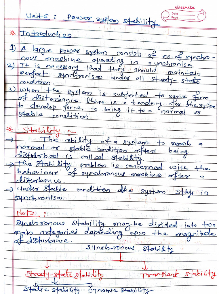Unit 6 Power System Stability. | PDF