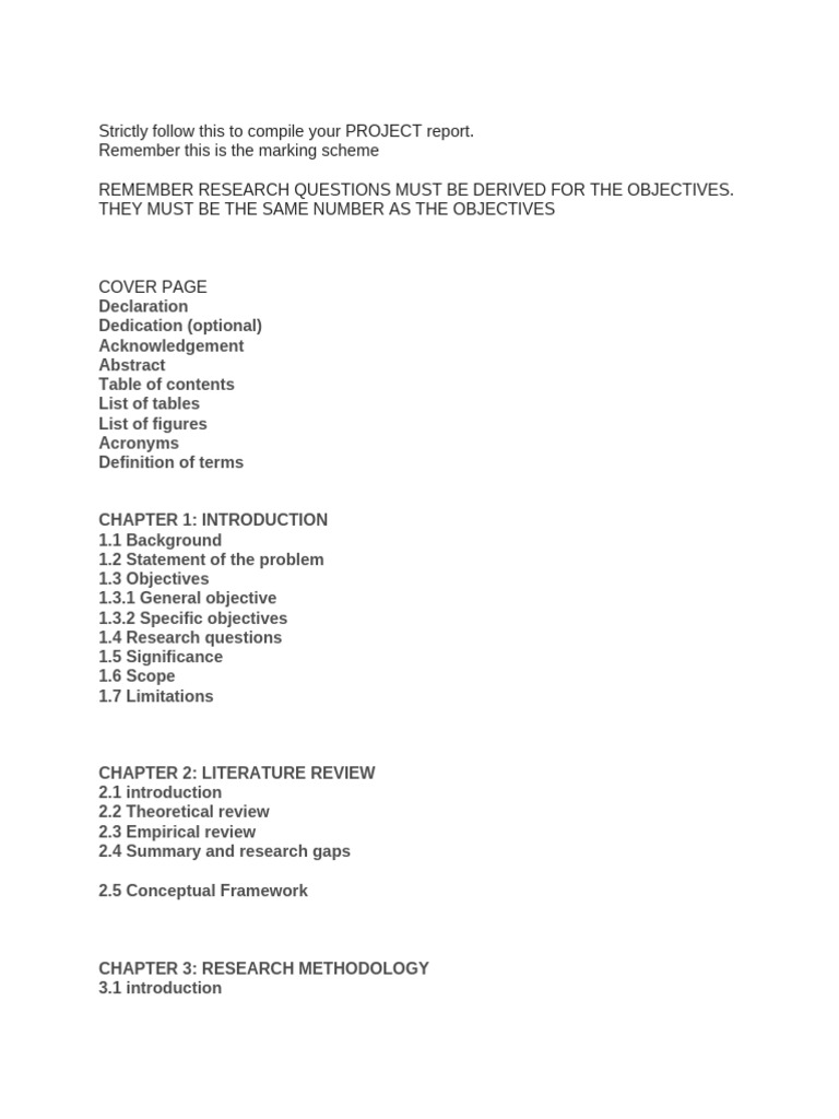 Project Format | PDF