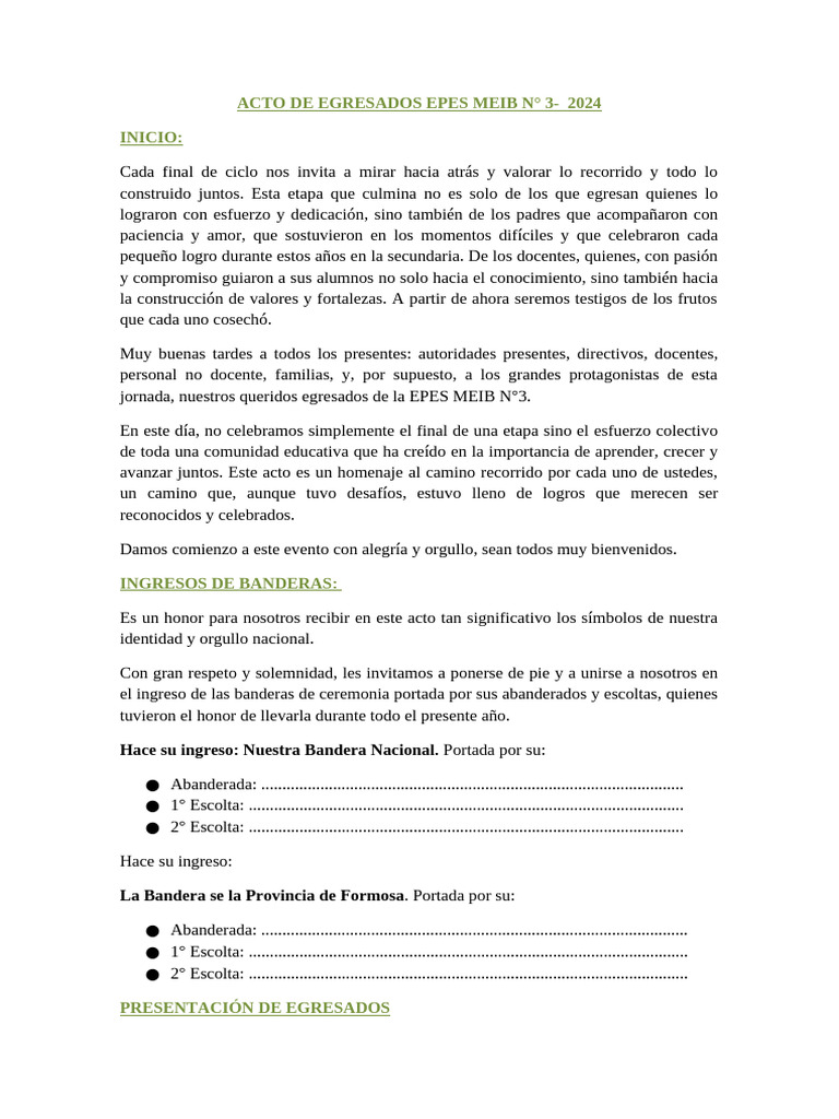 Glosas_egresados__2024-EPES MEIB N° 3 | PDF | Amor