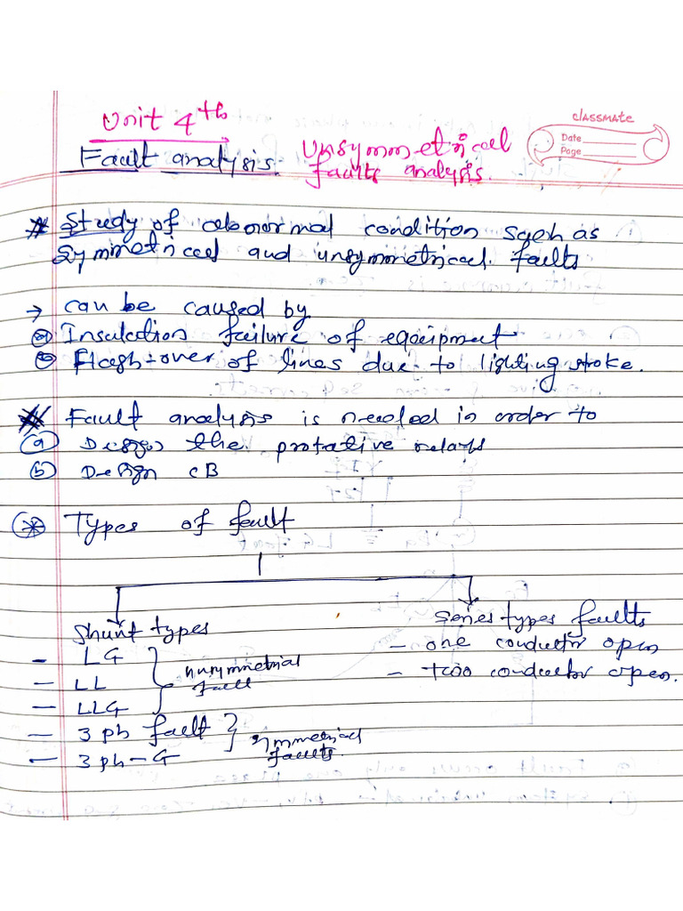 Unit 4 Unsymmetrical Fault Analysis | PDF