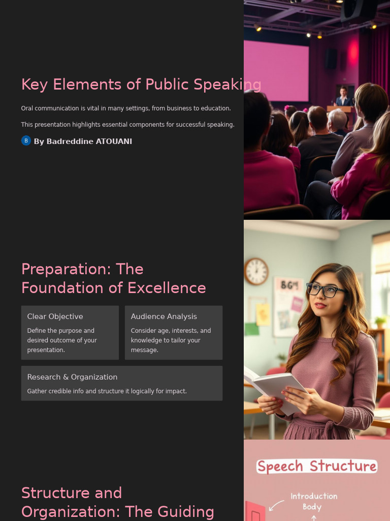 Key Elements of Public Speaking | PDF | Communication | Body Language