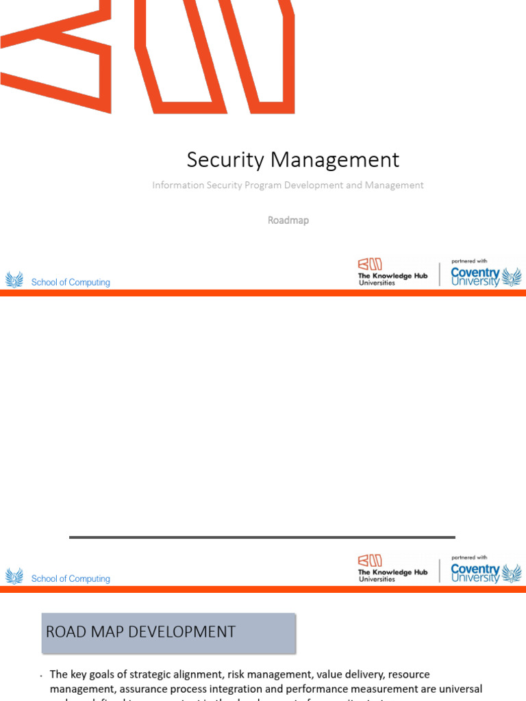 Security Managment Lec 11 - Info Sec Program Development - Roadmap | PDF | Information Security ...