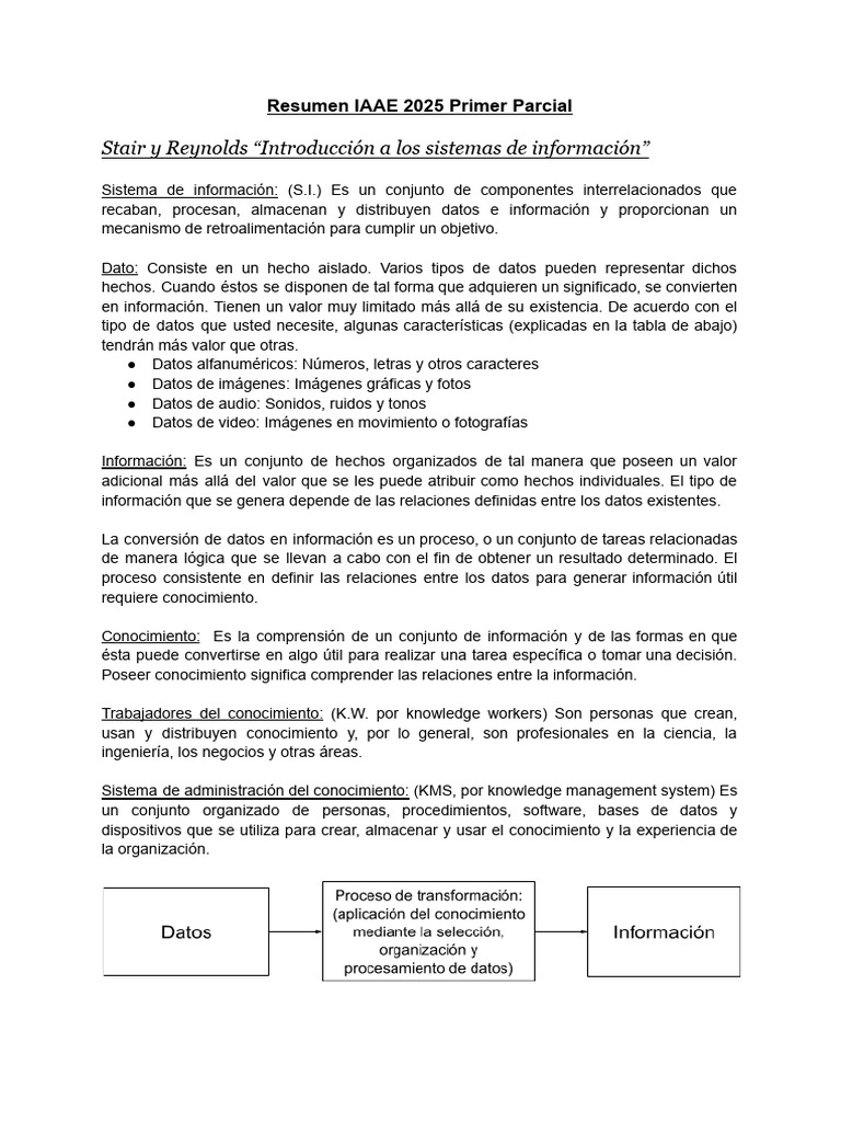 Resumen IAAE 2025 (1) | PDF | Almacén de datos | Planificación de recursos empresariales