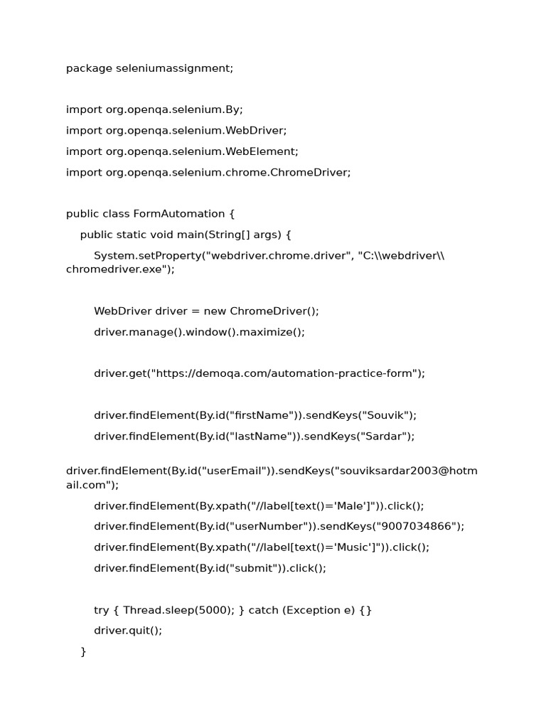 Seleniumassignment | PDF