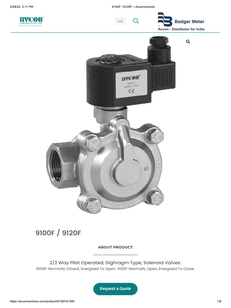 9100F - 9120F - Avconcontrols | PDF | Valve | Electricity