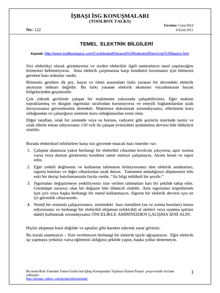 122-Temel_Elektrik_Bilgileri | PDF