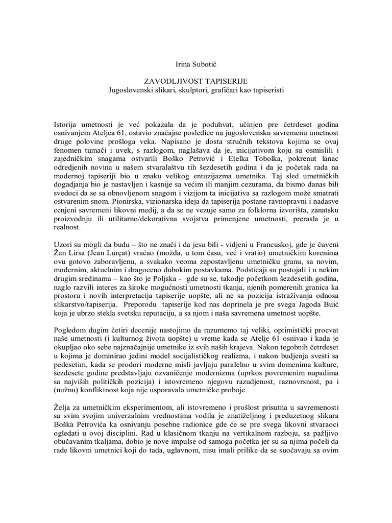 Isubotic Tapiserija | PDF