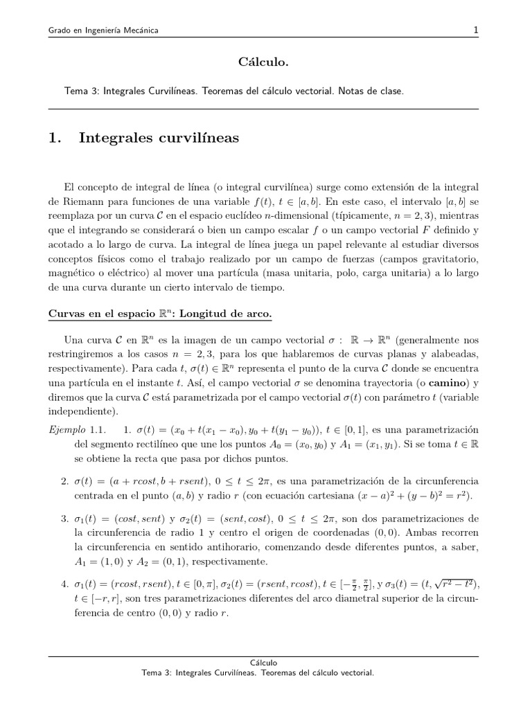 Teoria Tema3 | PDF | Integral | Vector Euclidiano