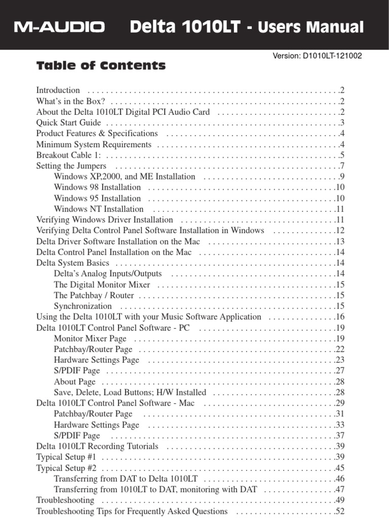 Delta1010LT Manual | PDF