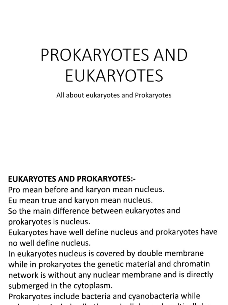 Prokaryotes And Eukaryotes Pdf