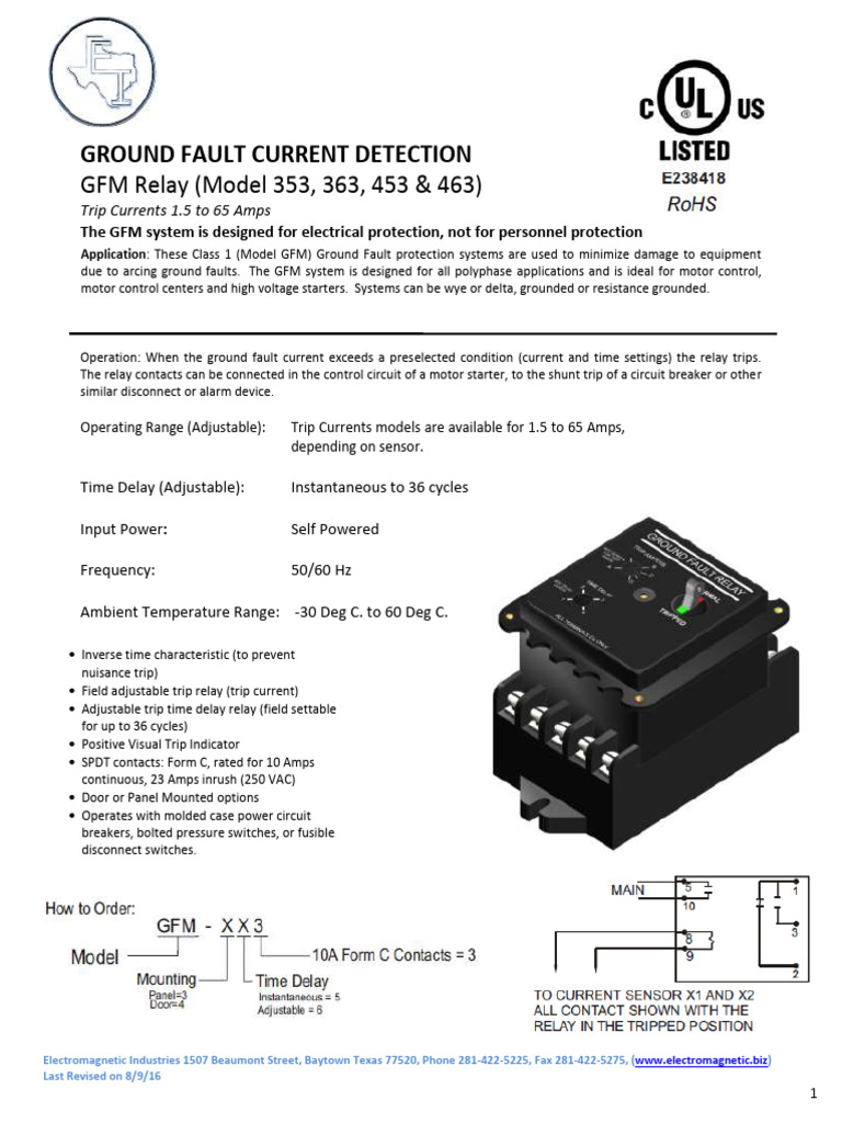 Model GFM 300 Revised 8-9-16 | PDF | Relay | Switch