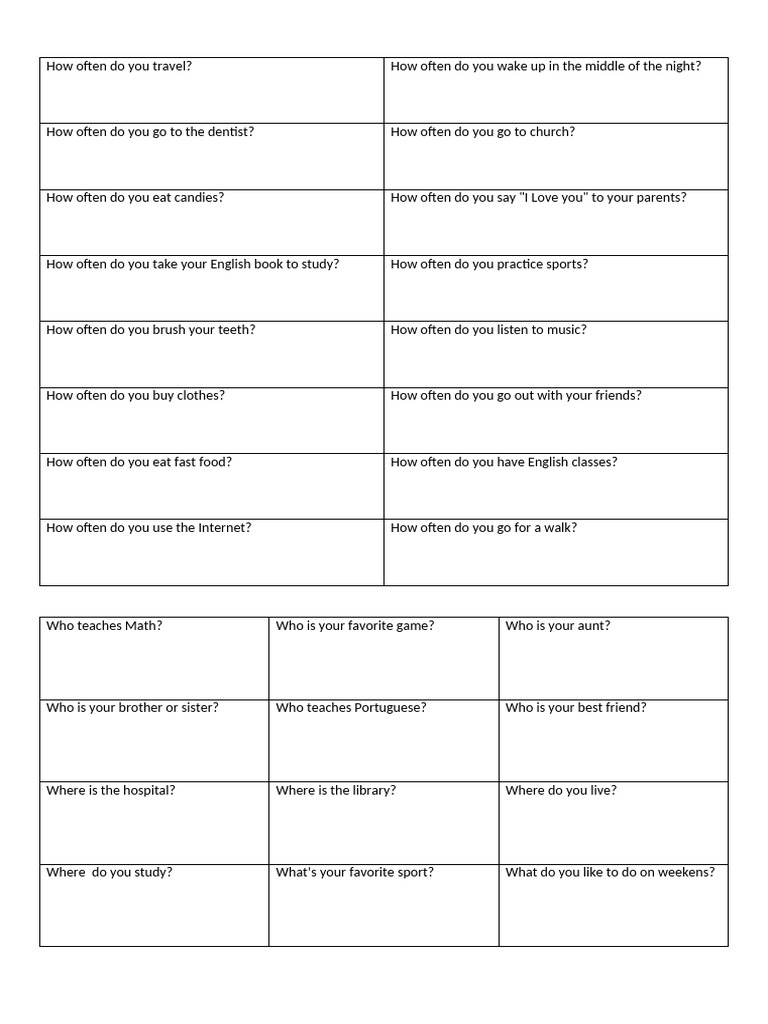 Common Questions About Daily Habits | PDF