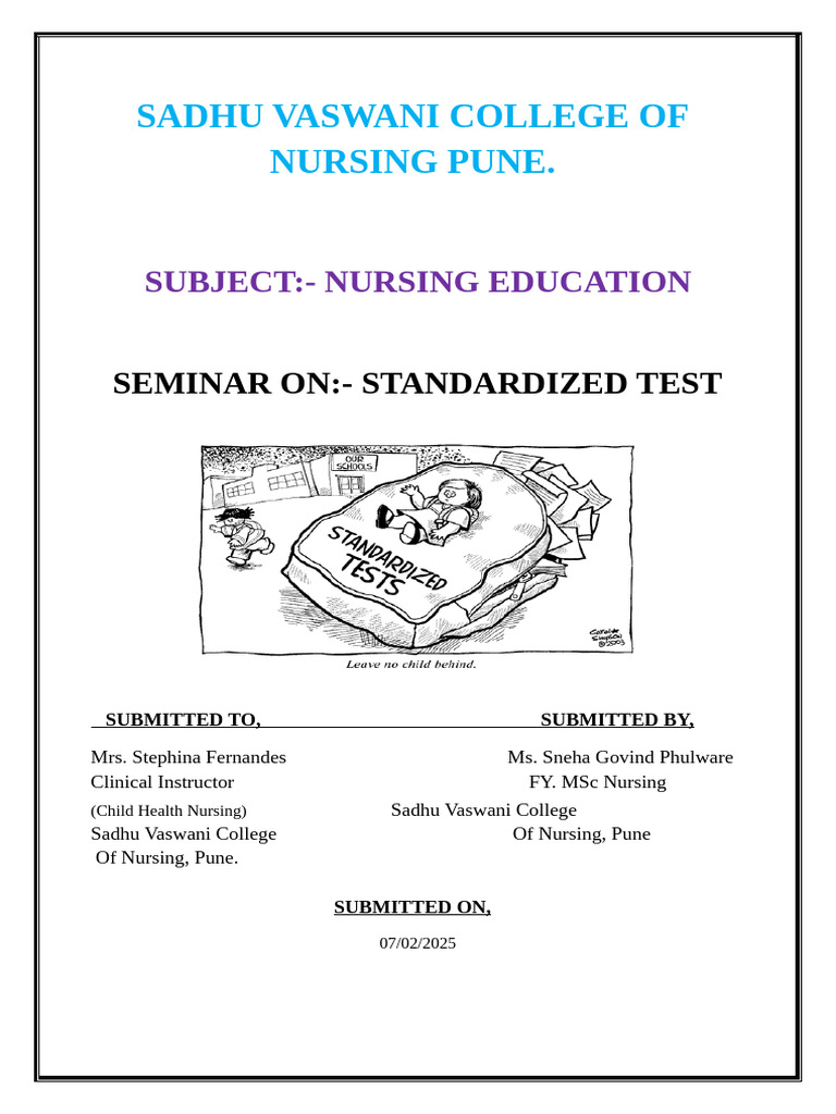 Standardized Tests in Nursing Education | PDF | Usability ...