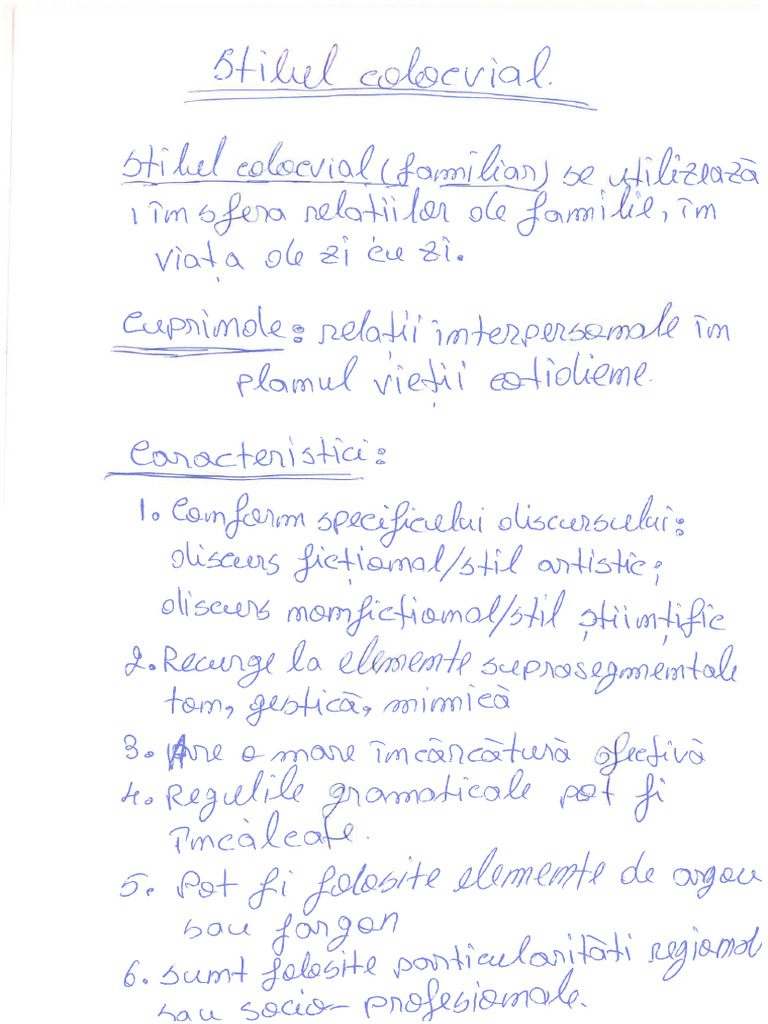 Stilul Colocvial | PDF