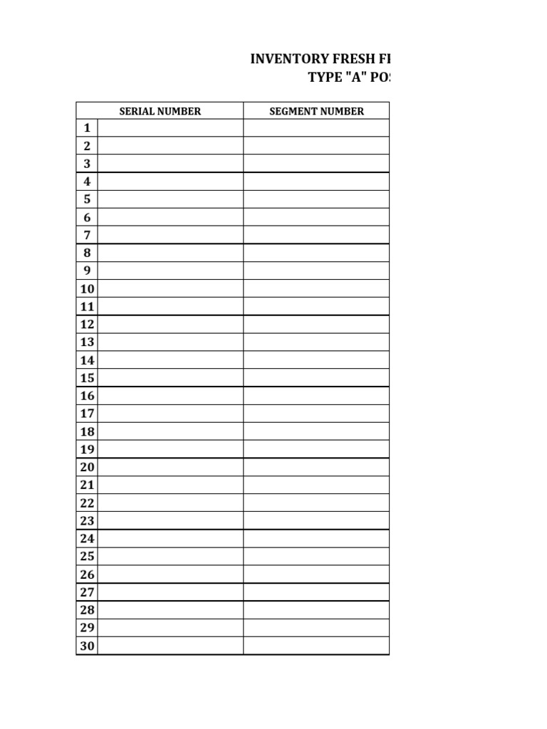 FFP Inventory Sheet | PDF