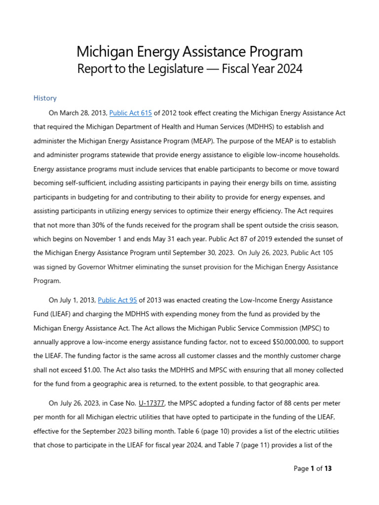 MEAP Overview and Funding for 2024 | PDF