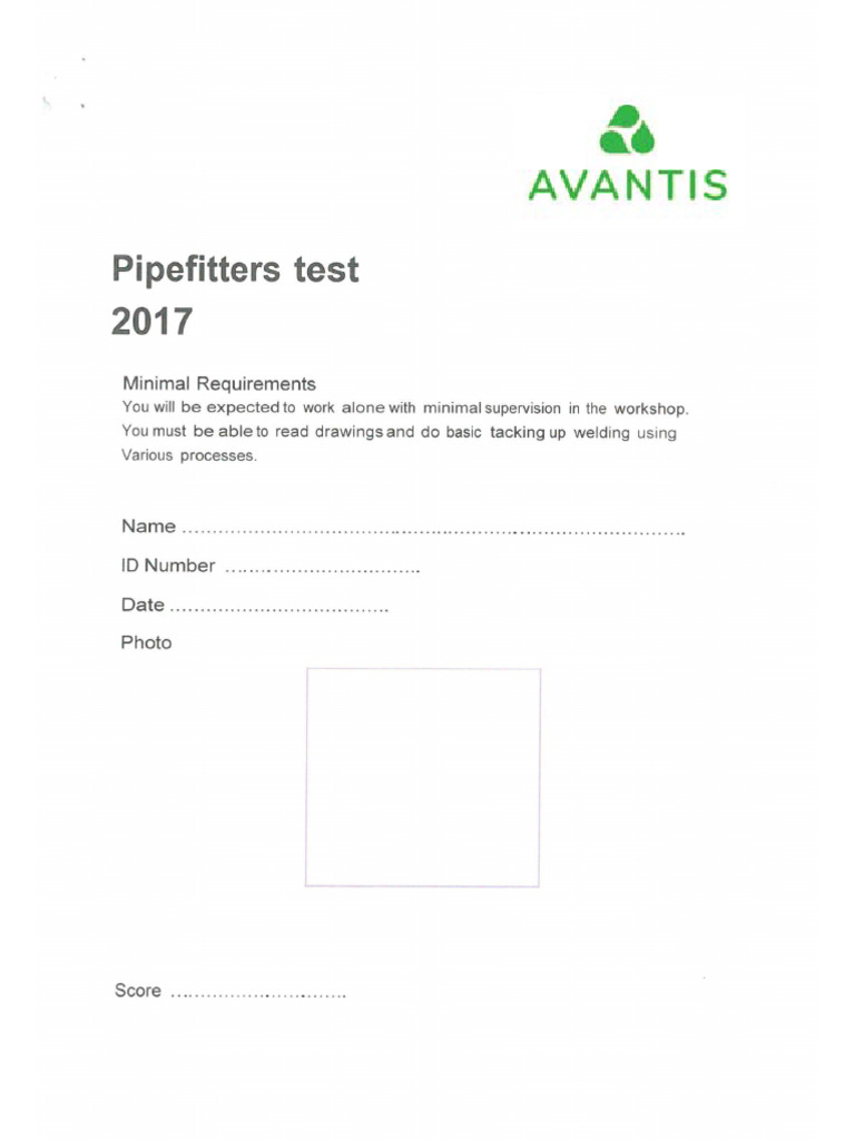 Pipefitter Test 2022 | PDF