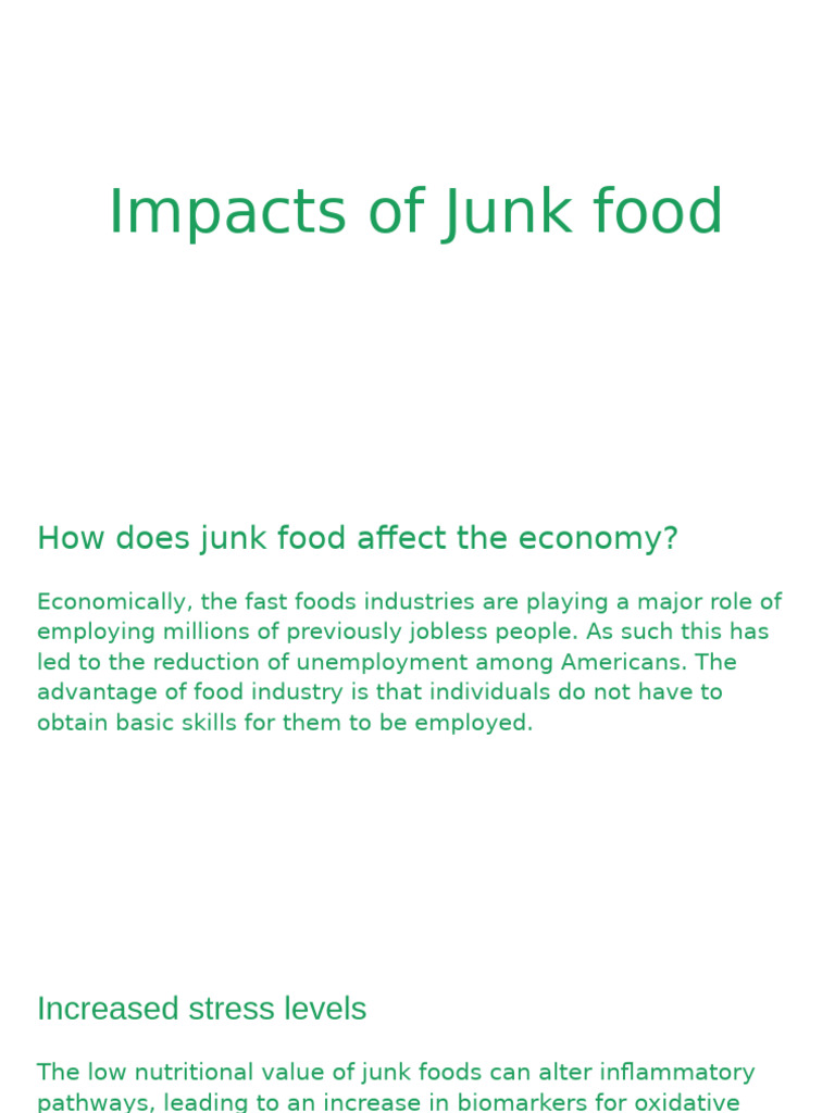 Impacts of Junk Food | PDF