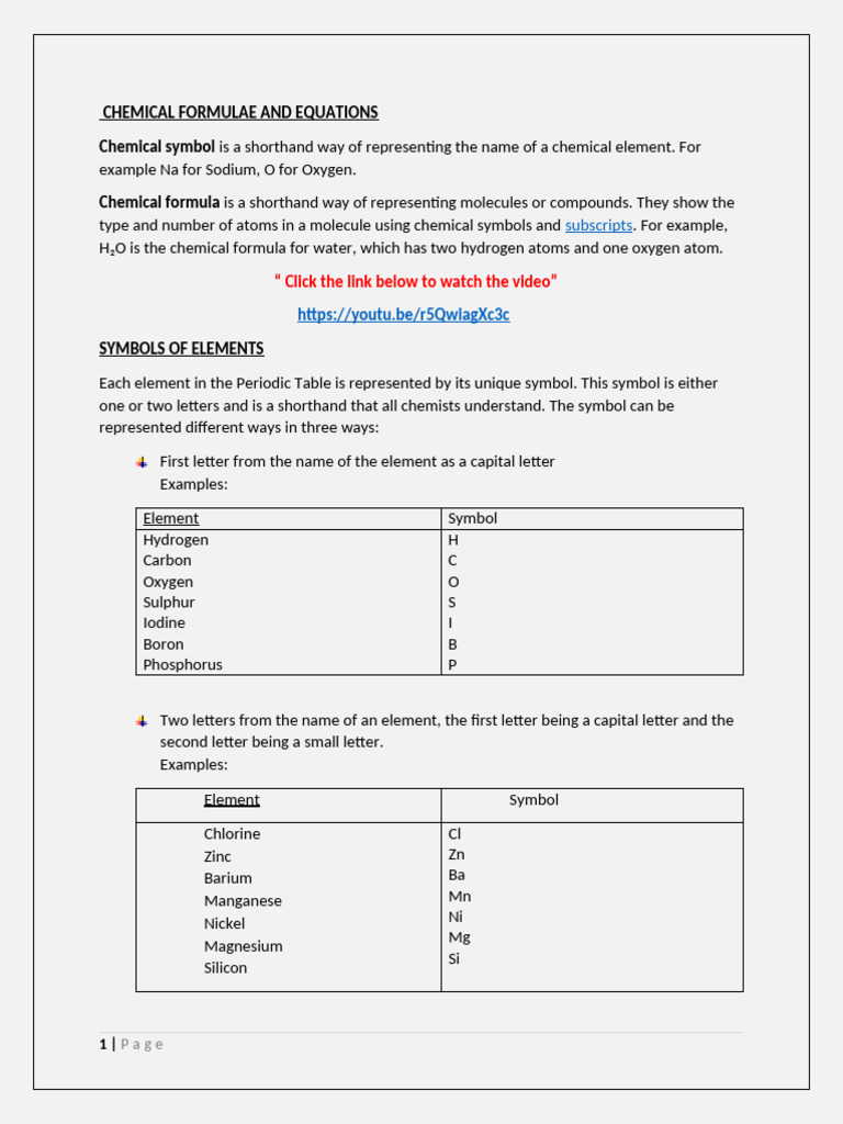 Chemical Formulae and Equations | PDF | Ion | Chemical Compounds