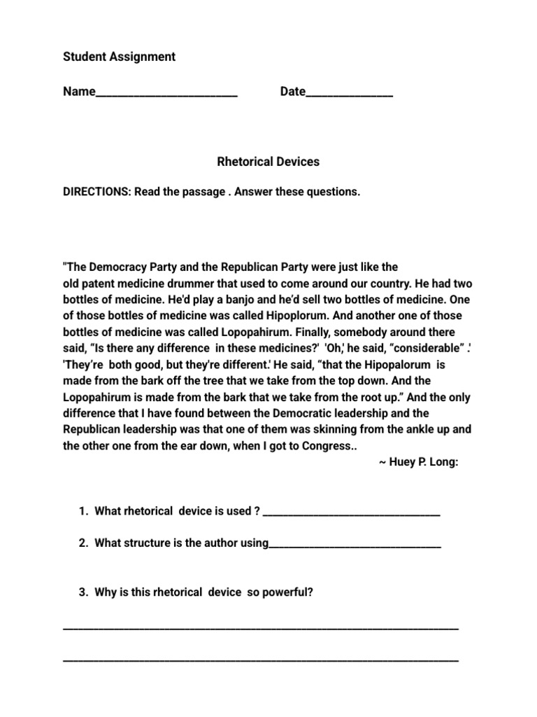 Student Rhetorical Device | PDF