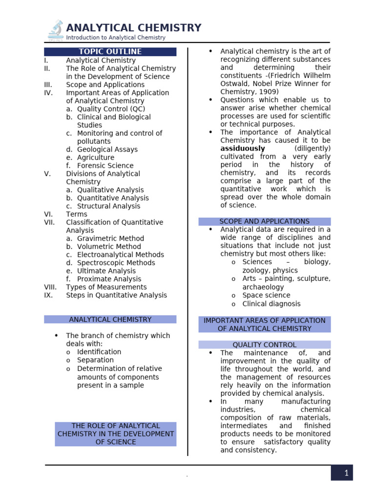 Chem 4a Introduction To Analytical Chemistry | PDF | Analytical ...