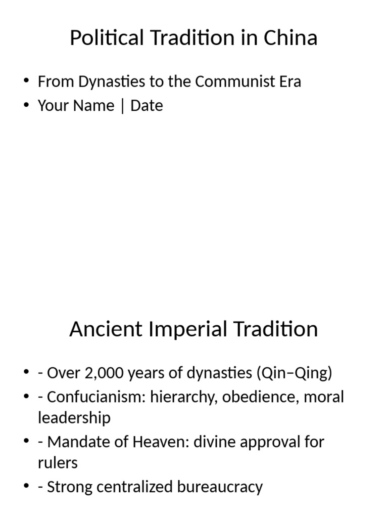 Political Tradition in China | PDF