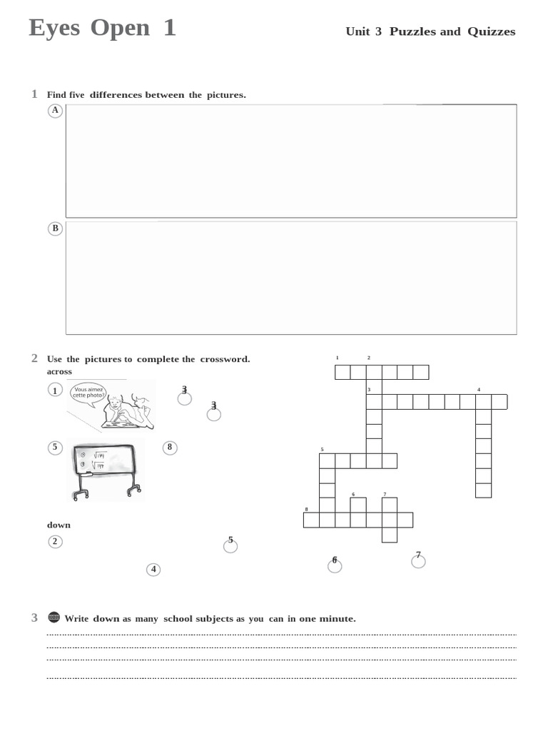 Eyes Open 1 Quiz | PDF