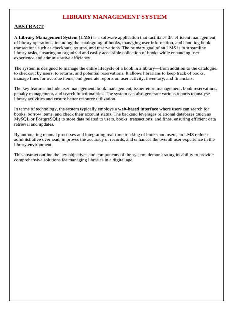 Library Management System (LMS) | PDF