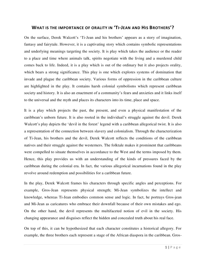 What Is The Importance of Orality in | PDF | Devil | Common Sense What Is The Importance of Orality in | PDF | Devil | Common Sense