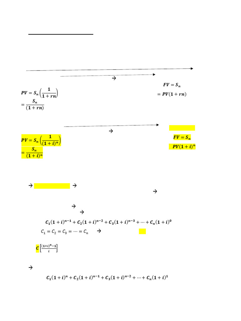 Financial Mathematics - Note | PDF | Internal Rate Of Return | Present Value