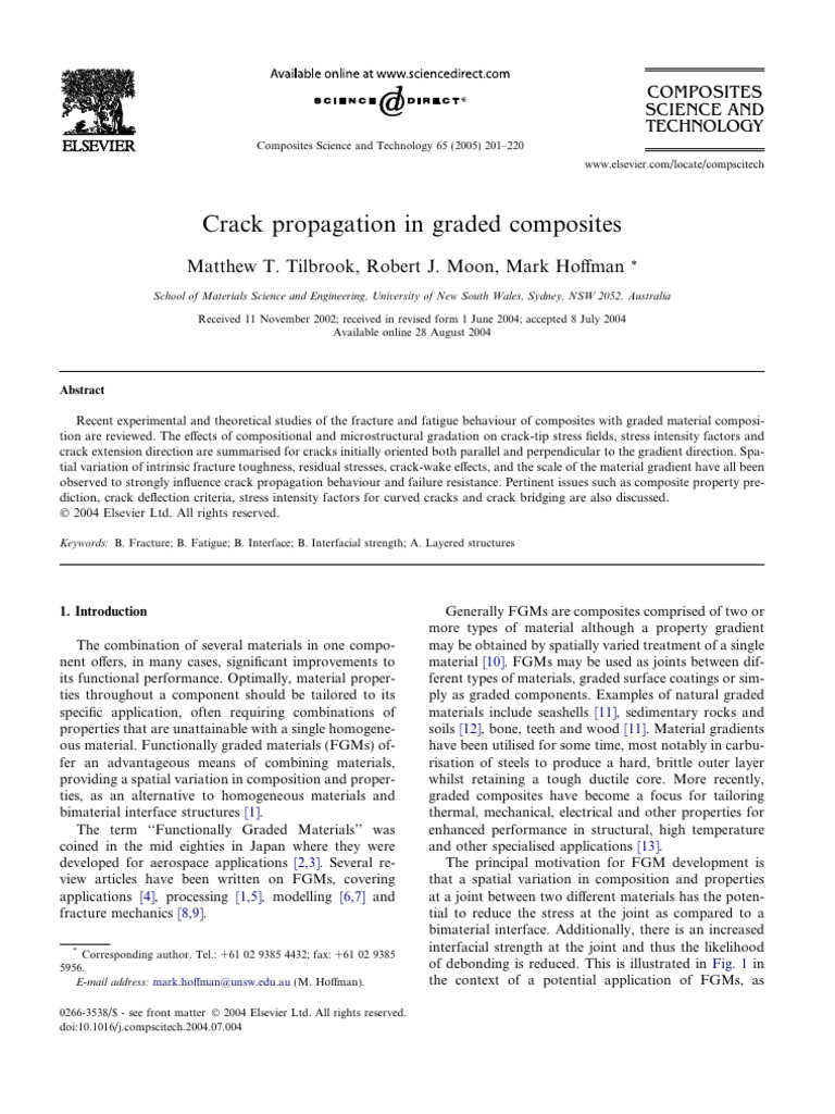 Crack Propagation In Graded Composites Pdf Fracture Fatigue Material