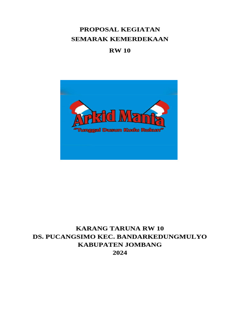 Proposal Semarak HUT RI Ke-79 RW 10 | PDF