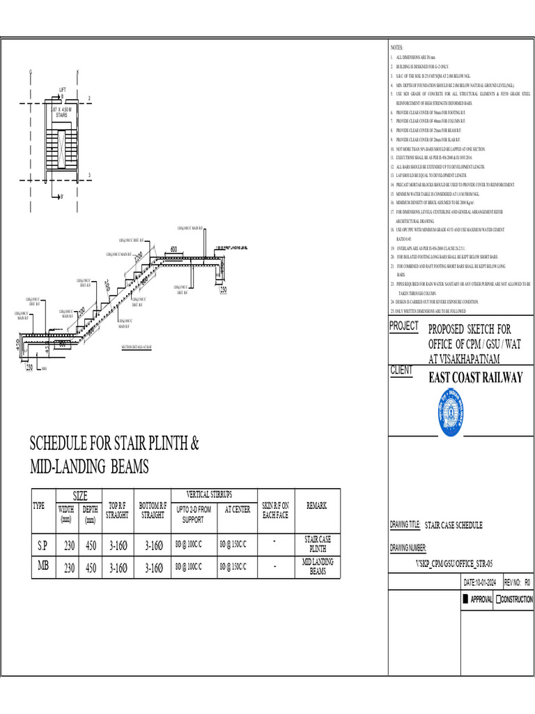 STR-5 Stair Case & Midlanding Beam Schedule | PDF | Building Materials ...