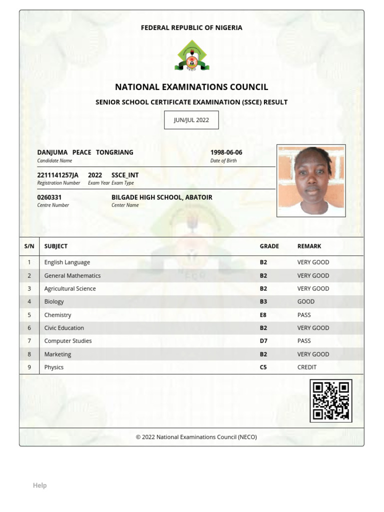 PEACE NECO Results-1 | PDF