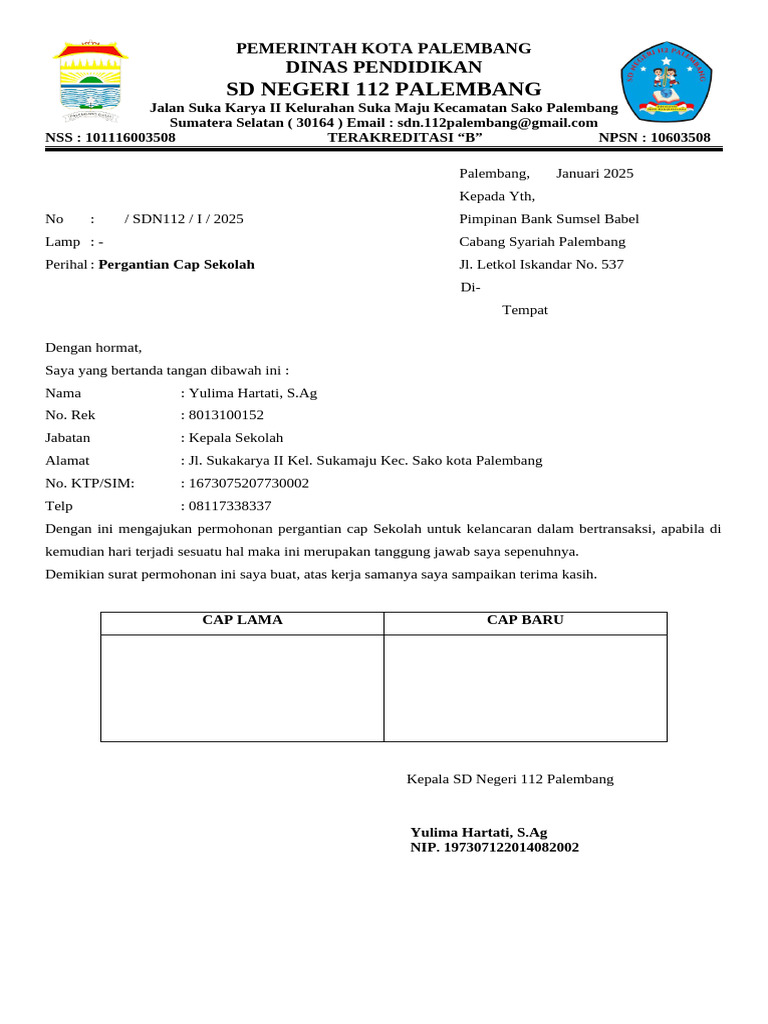 Pergantian Cap Sekolah | PDF