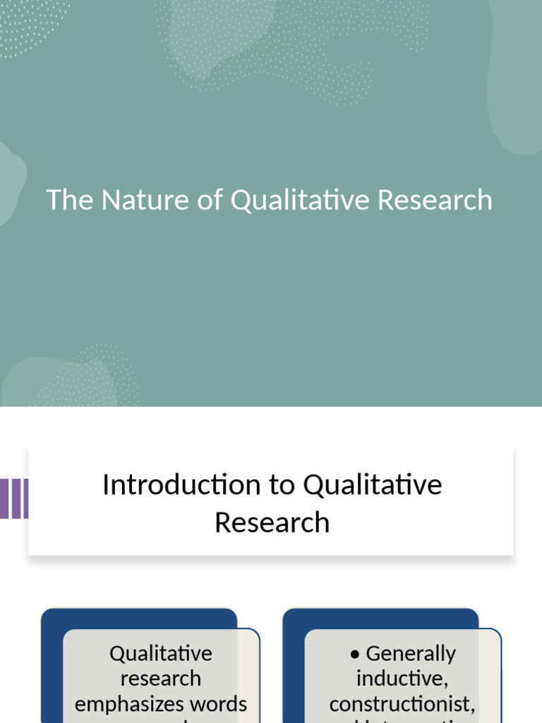 Qualitative Research Presentation | PDF | Qualitative Research | Data