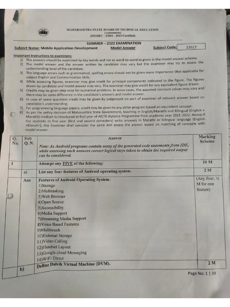 MAD Model Answer | PDF