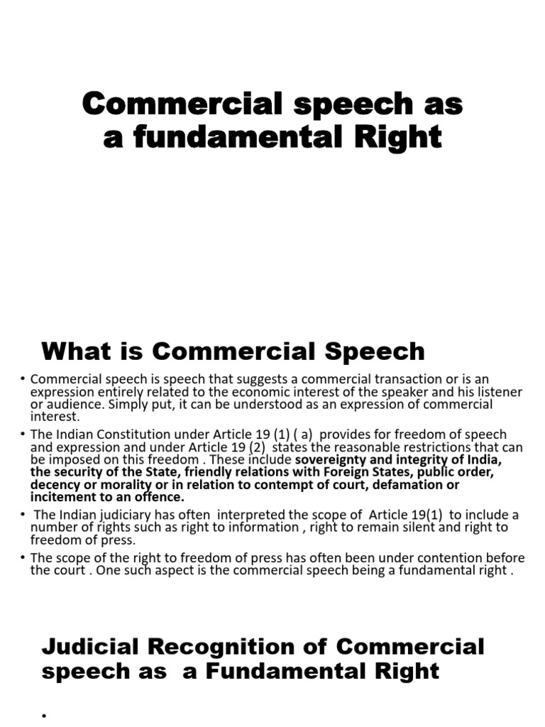 Understanding Commercial Speech Rights | PDF | Justice | Crime & Violence