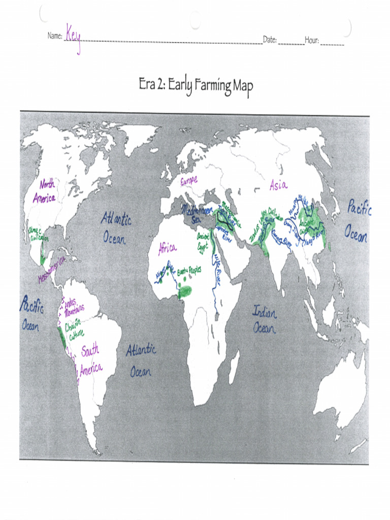 Era 2 Map Early Farming Civilizations - KEY | PDF