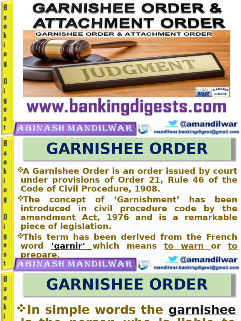 Garnishee Order Attachment Order | PDF | Garnishment | Personal Finance