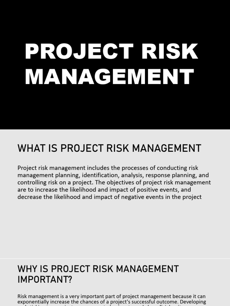 Project Risk Management Presentation | PDF | Risk | Risk Management