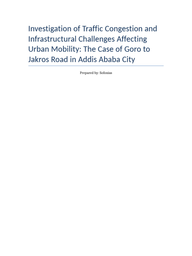 Full Study Paper Traffic Congestion Final | PDF | Traffic | Traffic ...