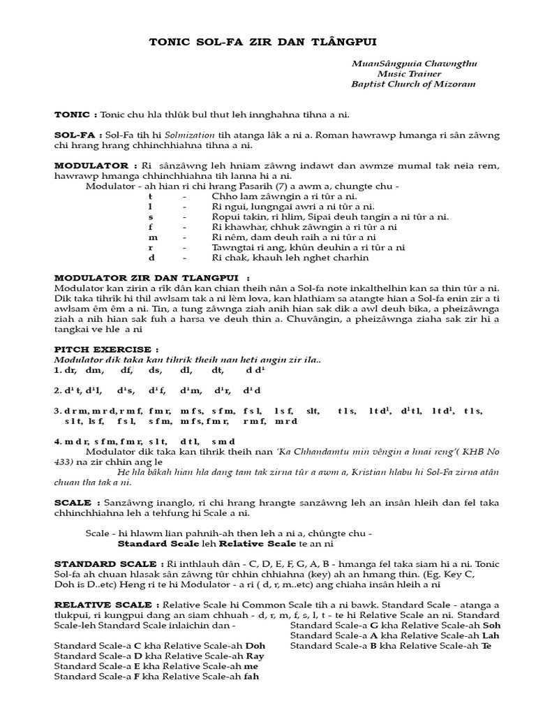 Tonic Sol-Fa Modulator Guide | PDF | Tempo | Interval (Music)