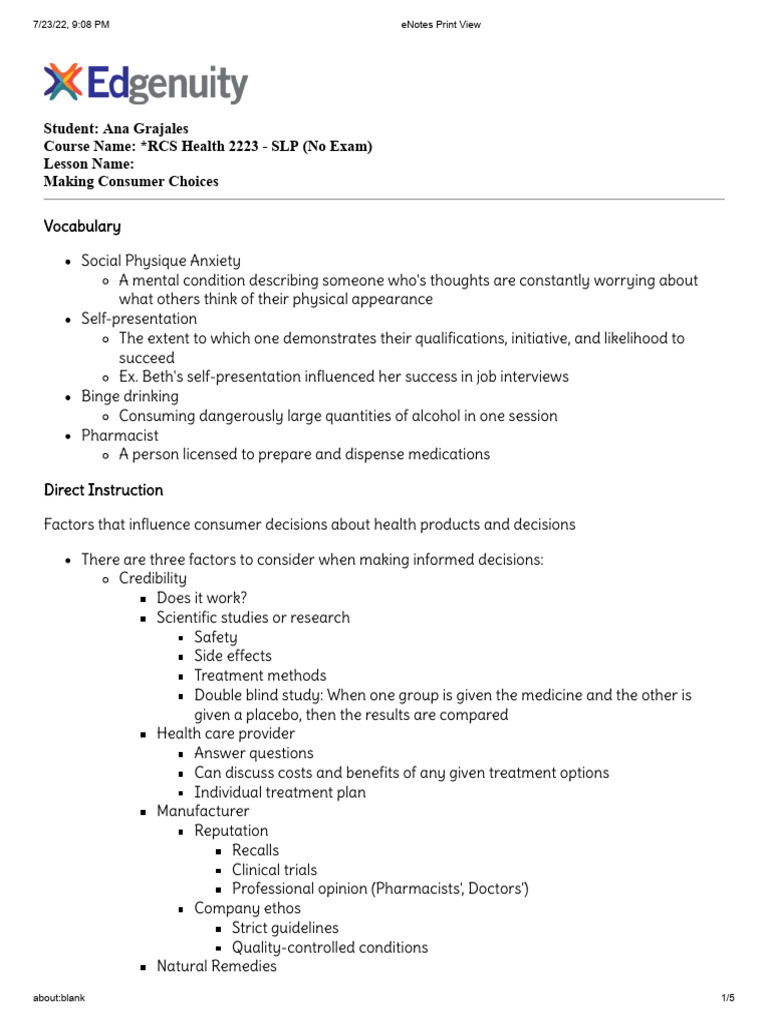 Informed Consumer Health Choices | PDF | Alternative Medicine | Advertising